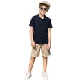 Boys Embroidered Print Polo Shirt – Durable Cotton Uniform Shirt Short ...