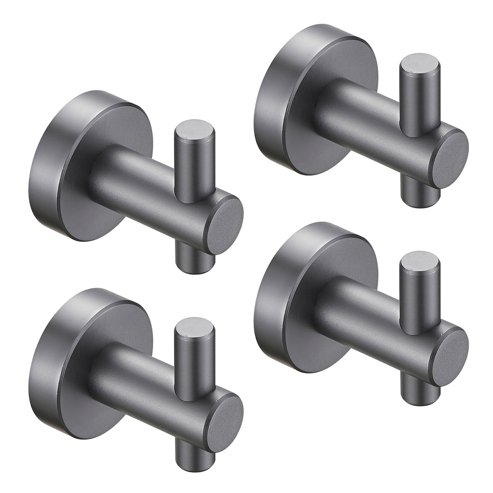 4-Piece Wall-Mounted Bathroom Robe Hook with hidden mounting base in ...