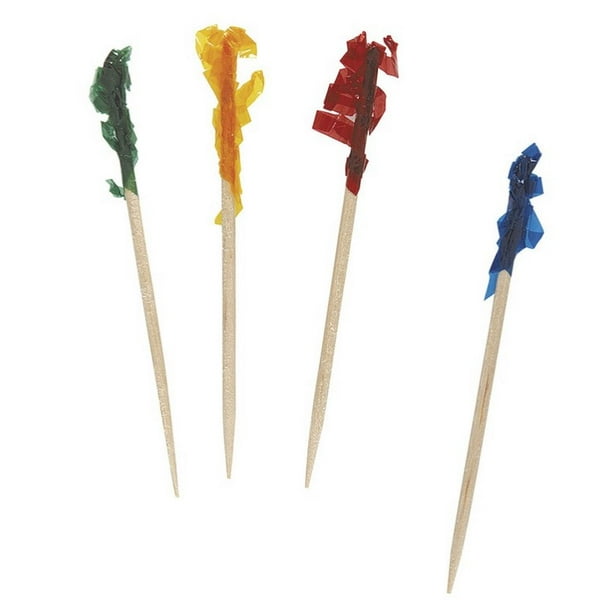 Frill Wooden Picks Box 100 Ct Sandwich Fruit Dessert 2.5" Multicolor ...
