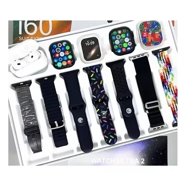i60 Suit Extreme Set 12 en 1 con 2 Smartwatch **Ultra 2 + Watch 9** + Audífonos + 2 Fundas ...