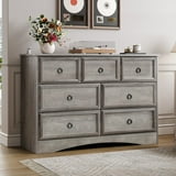 Relefree Modern Farmhouse 7 Drawer Dresser, Bedroom Storage ...