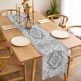 Bohemian Cotton Linen Table Runner Vintage Distressed Grey Ethnic ...