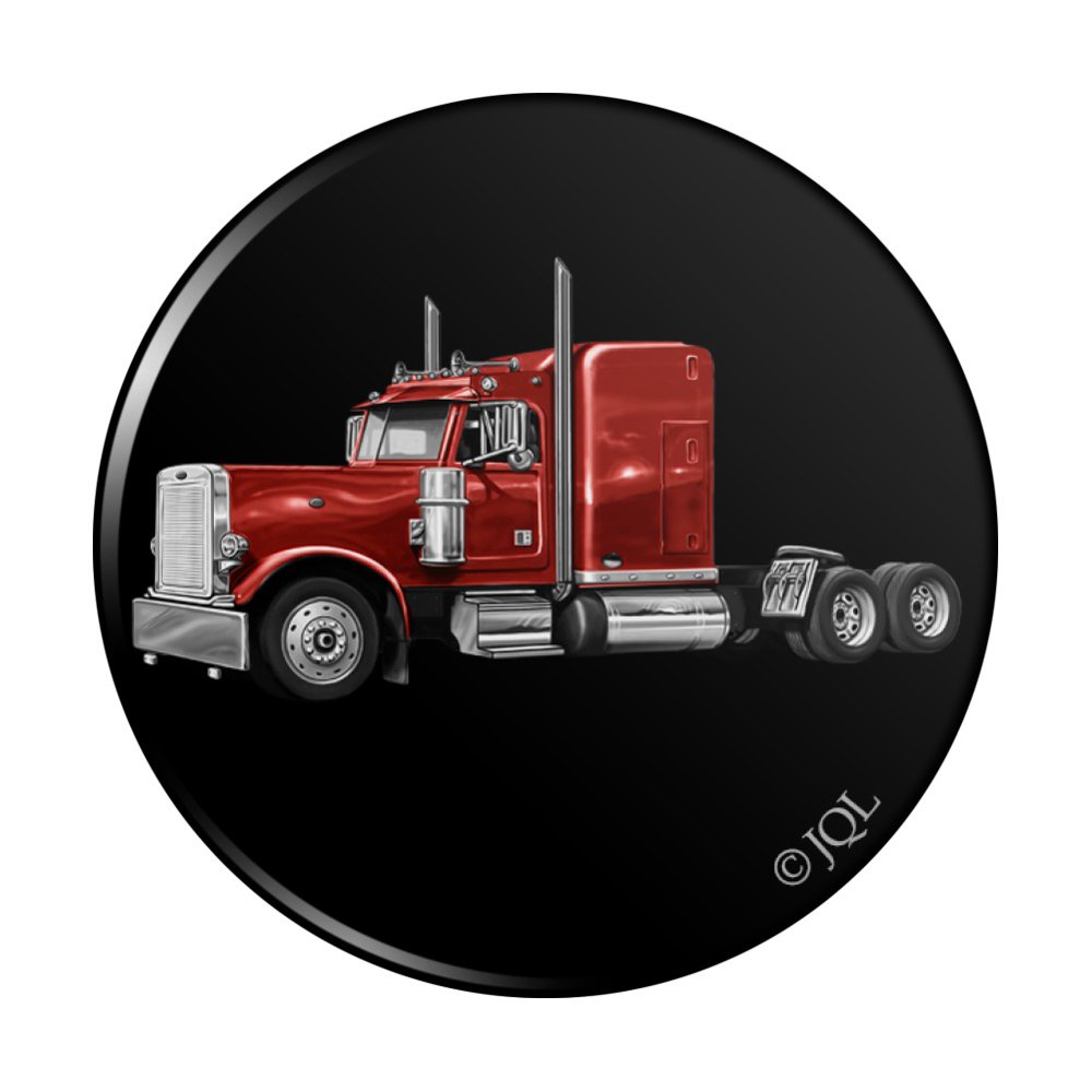 Graphics and More - Semi Tractor Trailer Truck Trucker Pinback Button ...