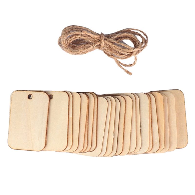 Buy 50pcs Ornament Wood Planks Tags Wooden Hanging Labels Sheet DIY ...