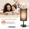 3-Way Dimmable Touch Control Small Metal Table Lamp with USB Ports, for ...