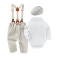 Baby Boy Clothes Infant Formal Outfit Set Cotton Fabric Suit Bowtie ...