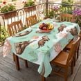 Cartoon Otter Summer Coral Table Cloth 60x84in, Waterproof Rectangle ...