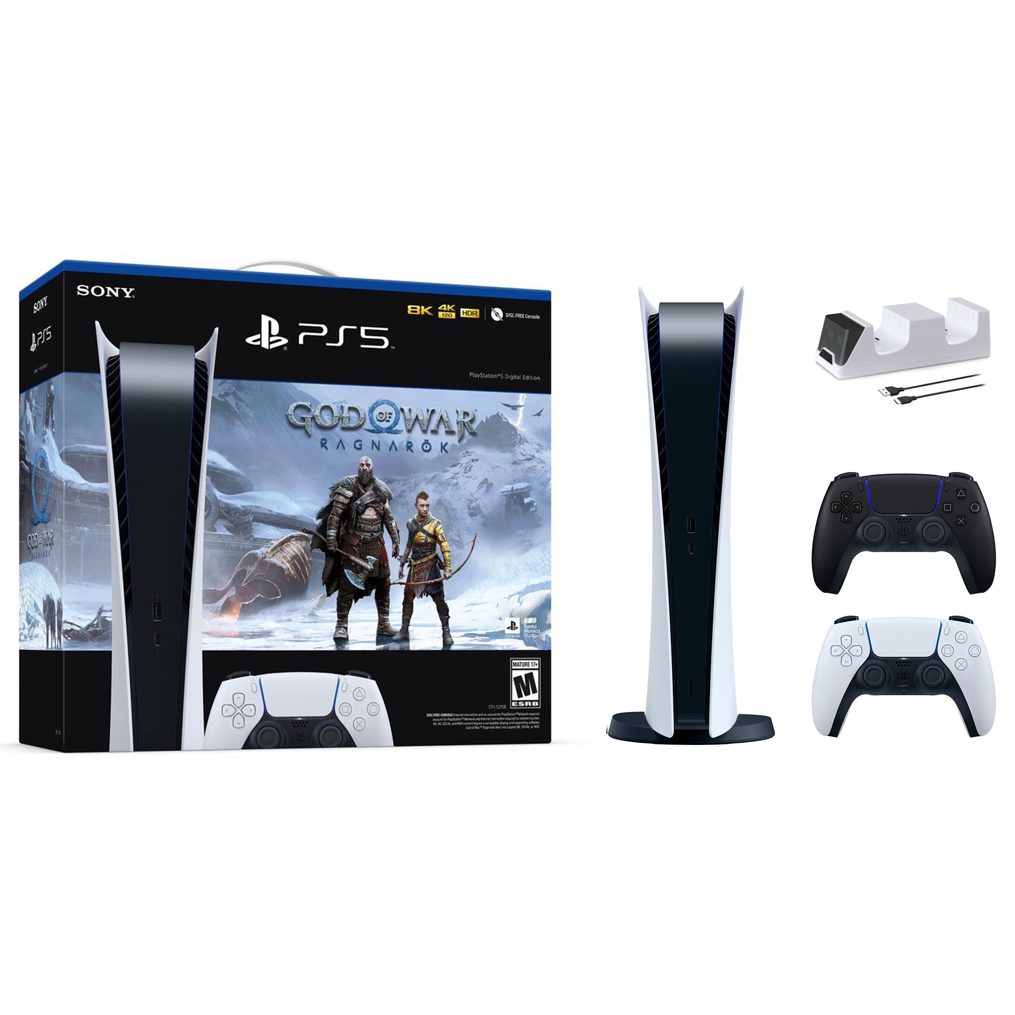 PlayStation 5 Digital Edition God of War Ragnarok Bundle with Two ...