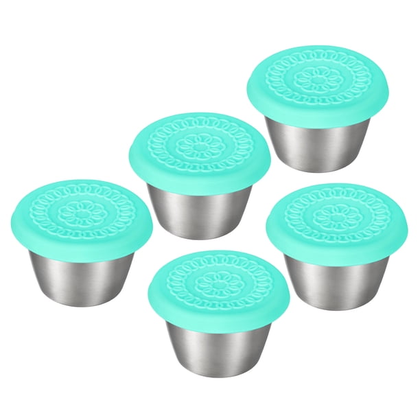 Uxcell 5pcs Stainless Steel Small Condiment Containers, 2.37oz ...