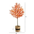 Nearly Natural 6ft. Artificial Autumn Maple Tree with Handmade Jute ...