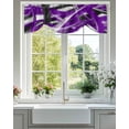 Abstract Purple Waves Tie Up Valances Curtain, Modern Minimalist Purple ...