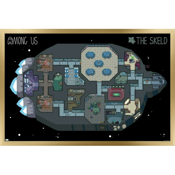 Among Us - Skeld Map Wall Poster, 14.725" x 22.375", Framed - Walmart.com