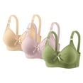 AHTJRT 3 Pack No Underwire Bras for Women V Neck Seamless Bralettes ...