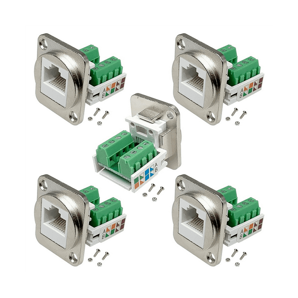 Symkmb RJ45 Panel Mount Screw Terminal Adapter, RJ45/8P8C Panel Mount ...