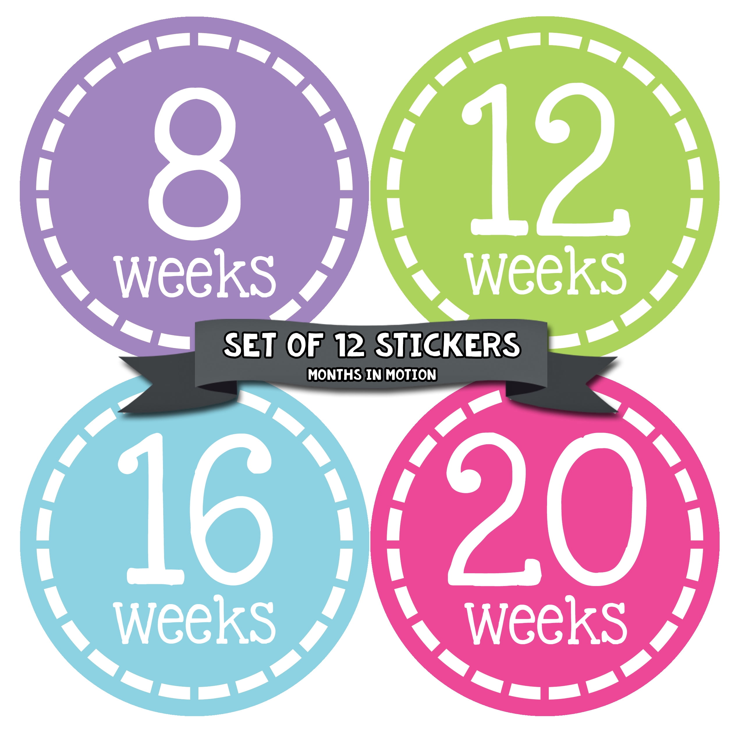 Months In Motion 906 Pregnancy Baby Bump Belly Stickers Maternity Week ...
