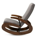 Baxton Studio Kaira Upholstered and Walnut-Finished Wood Rocking Chair ...