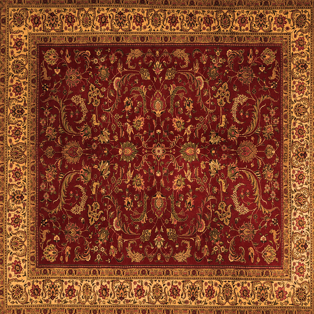 Ahgly Company Indoor Square Persian Orange Traditional Area Rugs, 6 ...
