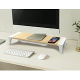 BOSTITCH Wooden Monitor Stand, Wireless Charging Pad, Adjustable Height ...