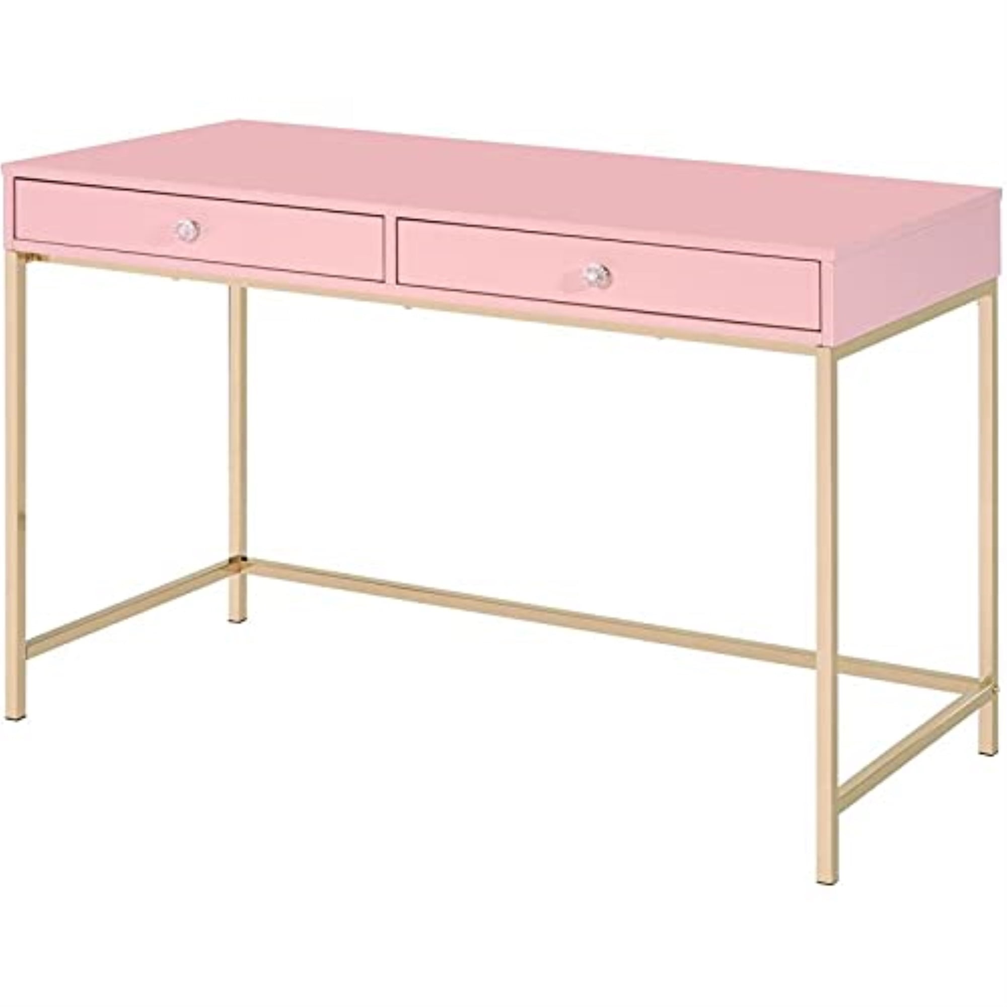 Ergode Writing Desk Pink High Gloss & Gold Finish - Walmart.com