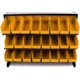 Stalwart Powder-Coated Steel Storage Rack with 24 Plastic Storage Bins ...