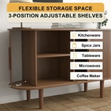 BOMETAO 47'' Sideboard Buffet Cabinet with 2 Sliding Tambour Doors, Mid Century Accent Console ...