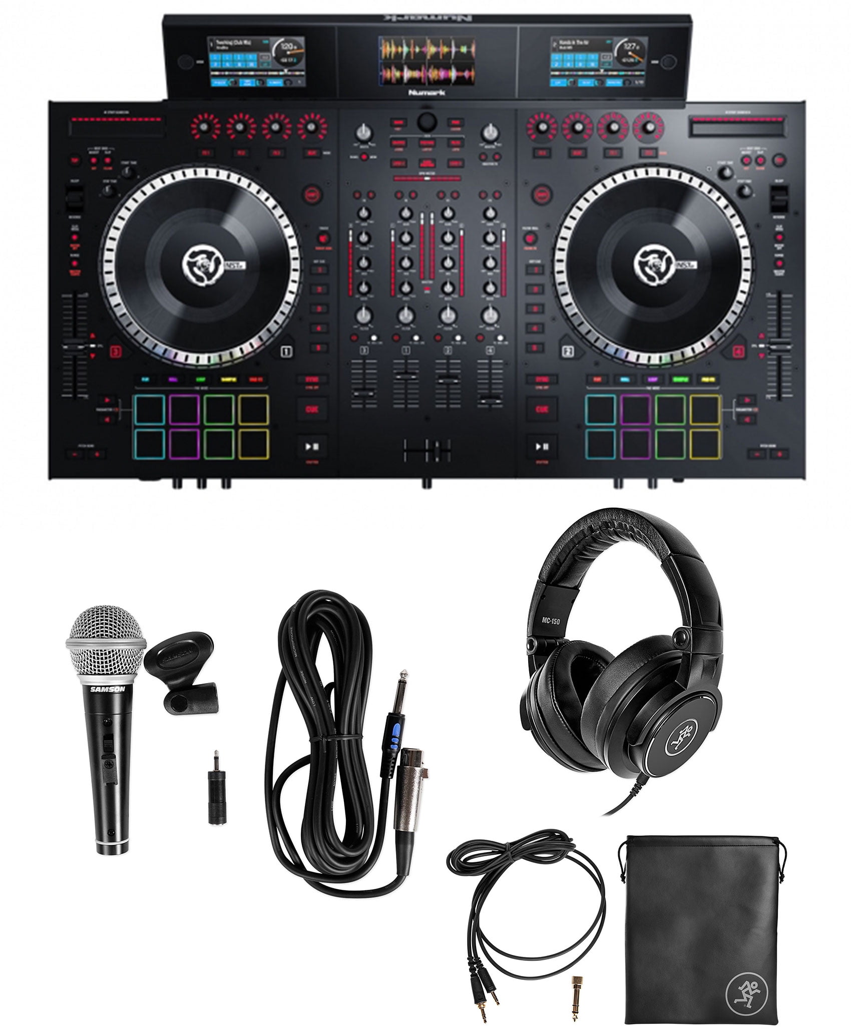 Numark NS7III Serato DJ Controller+Serato Software+Mackie Headphones ...