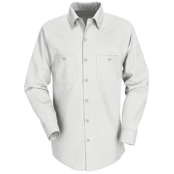 Red Kap - Red Kap Industrial Long Sleeve Work Shirt SP14 White 5XL ...