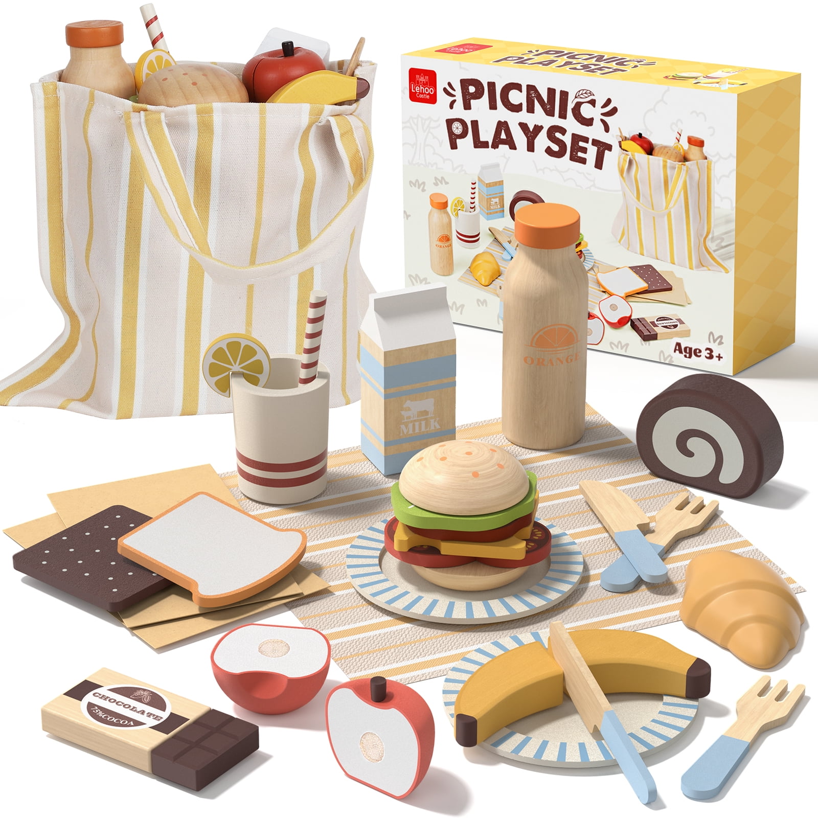 Click here for Kwanithink Wooden Play Food Sets For Kids Kitchen... prices