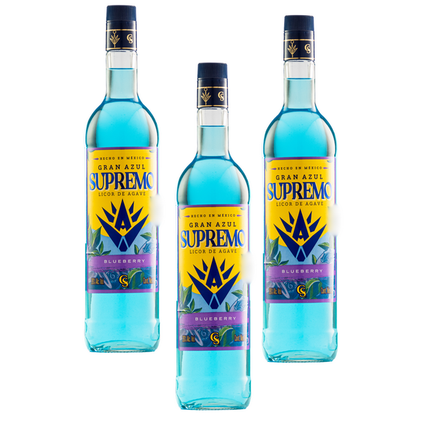 Tripack Licor De Agave Gran Azul Supremo Blueberry 1000 Ml Gran Azul ...