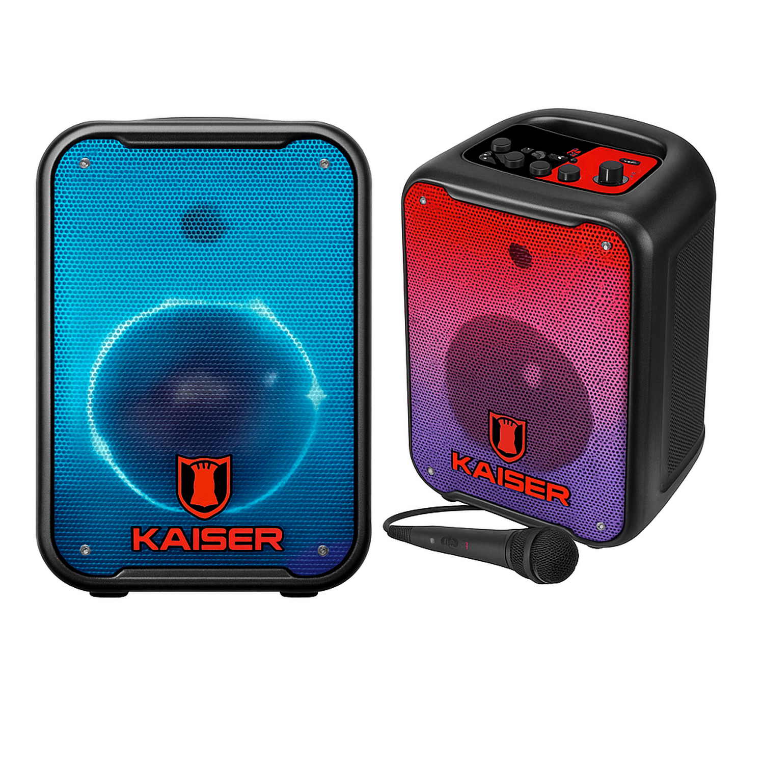 2 Bafles 8” 6200W PMPO + Micrófono LED Bluetooth KAISER | Bodega ...