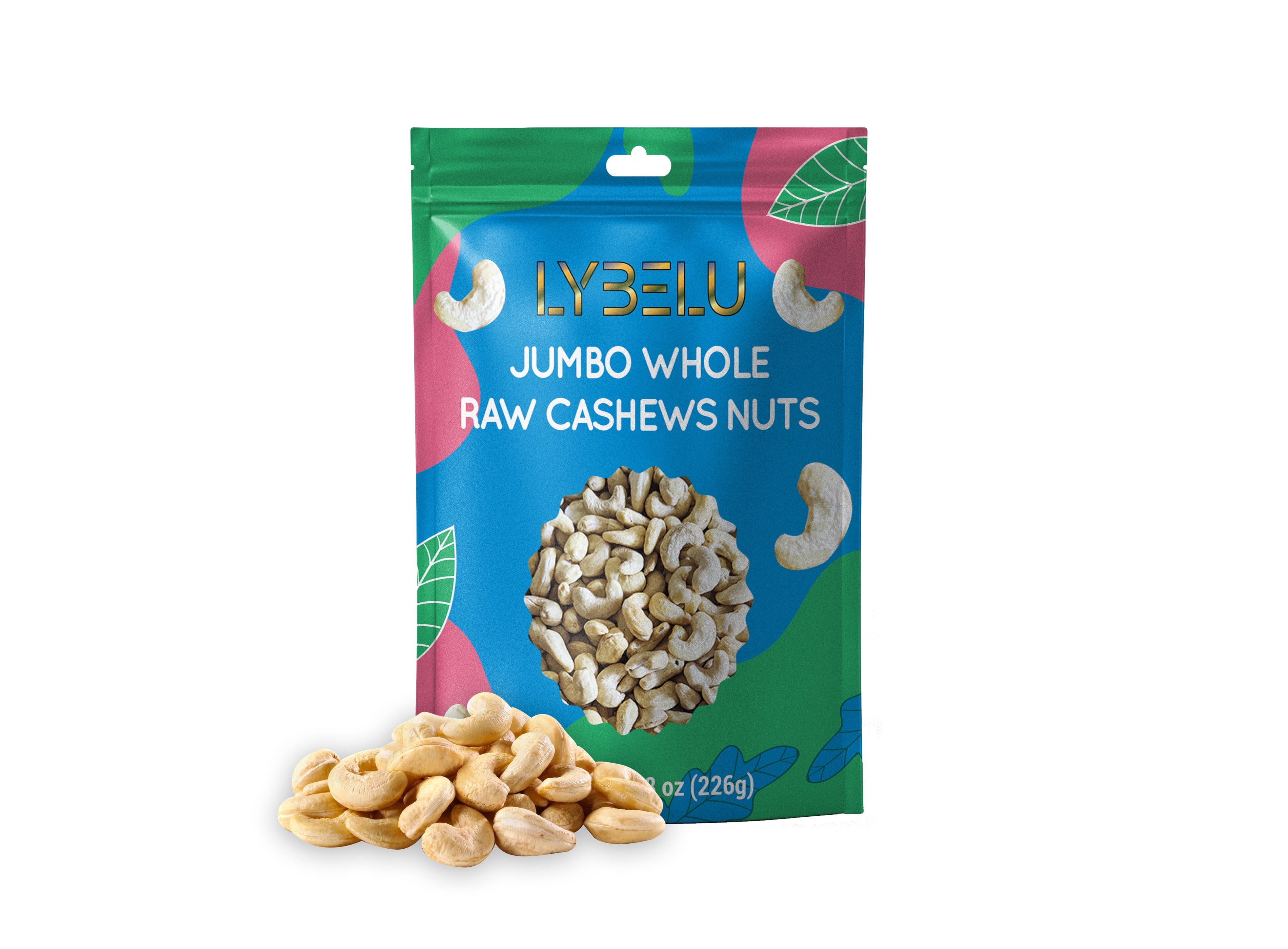 Lybelu Jumbo Whole Raw Cashews Nuts – 8oz (225g) - Walmart.com
