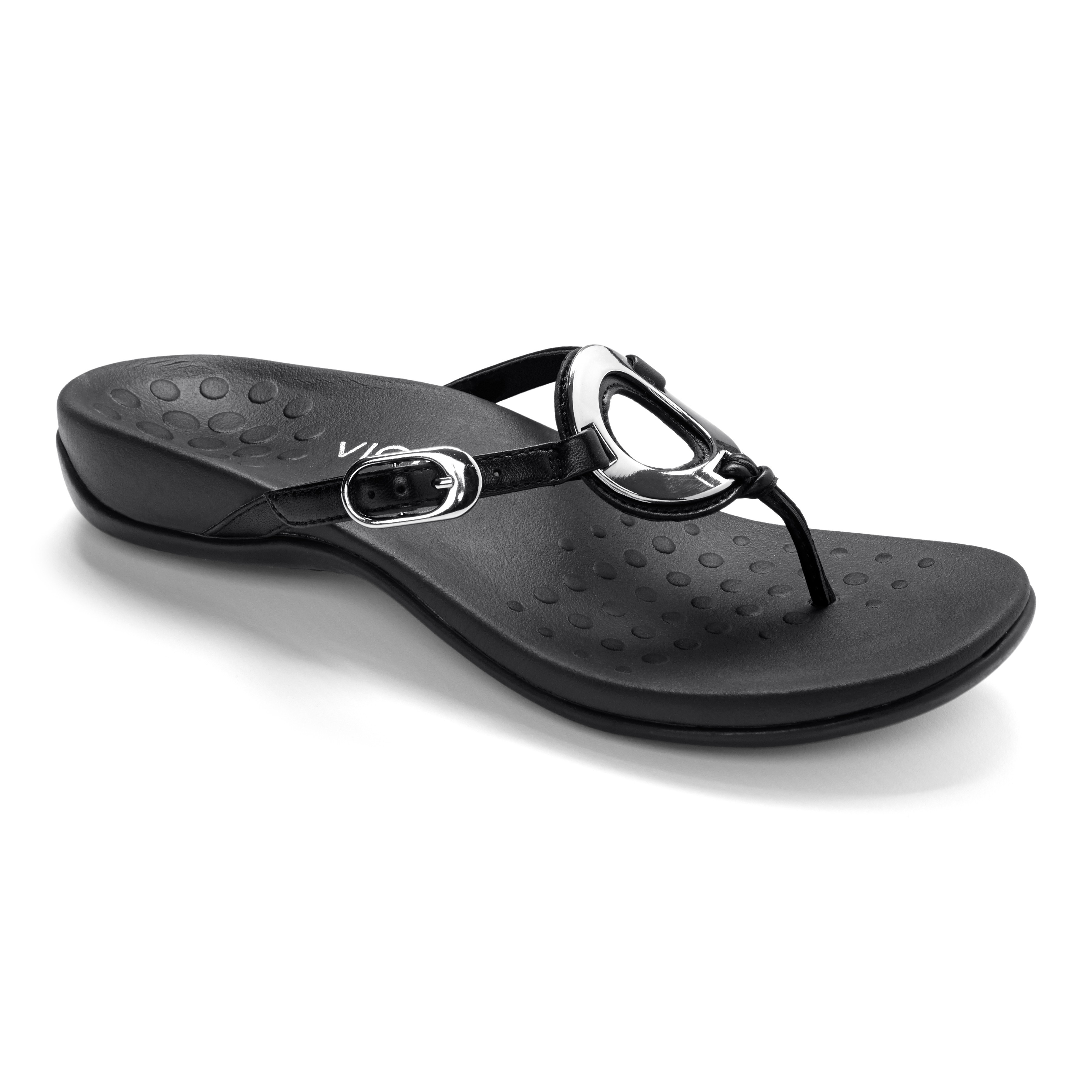 Vionic Womens Rest Karina Leather Metallic Slide Sandals - Walmart.com