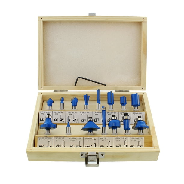 ABN 1/4in Tungsten Carbide Router Bits for Woodworking 15pc Wood Router ...