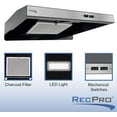 RecPro RV Stove Range Hood Vent | 22" Stainless | Low Profile | 12V ...