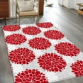 3'x5' Area Rugs, Red Dahlia Indoor Outdoor Area Rug for Living Room ...