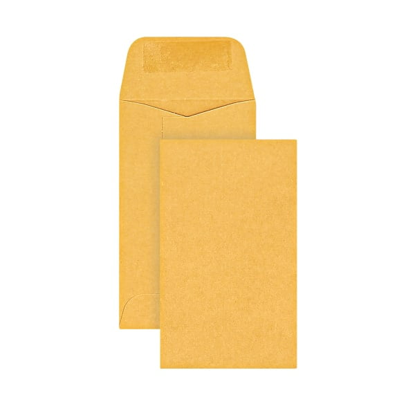 Office Depot® Brand Coin Envelopes, #3, 2 1/2" x 4 1/4", Brown Kraft ...