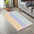 Color Blocks Door Mat Light Green Purple Yellow Stripes Simple Non Slip ...