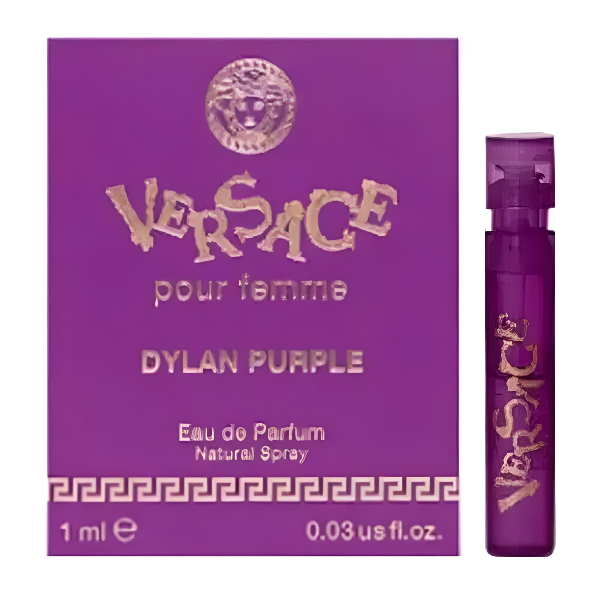 Vial en aerosol morado de Perfume Versace Dylan, 1 ml, para mujer ...