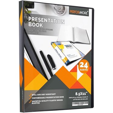 "ShowFile Display Book with Custom Cover Pocket, 24 Letter-Size Sleeves ...