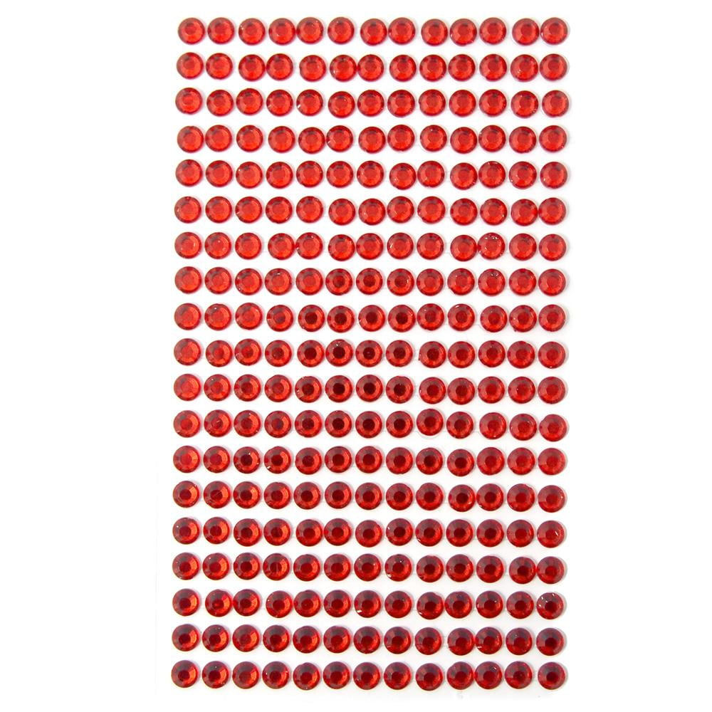 Round Adhesive Diamond Gem Stickers, Red, 6mm - Walmart.com - Walmart.com