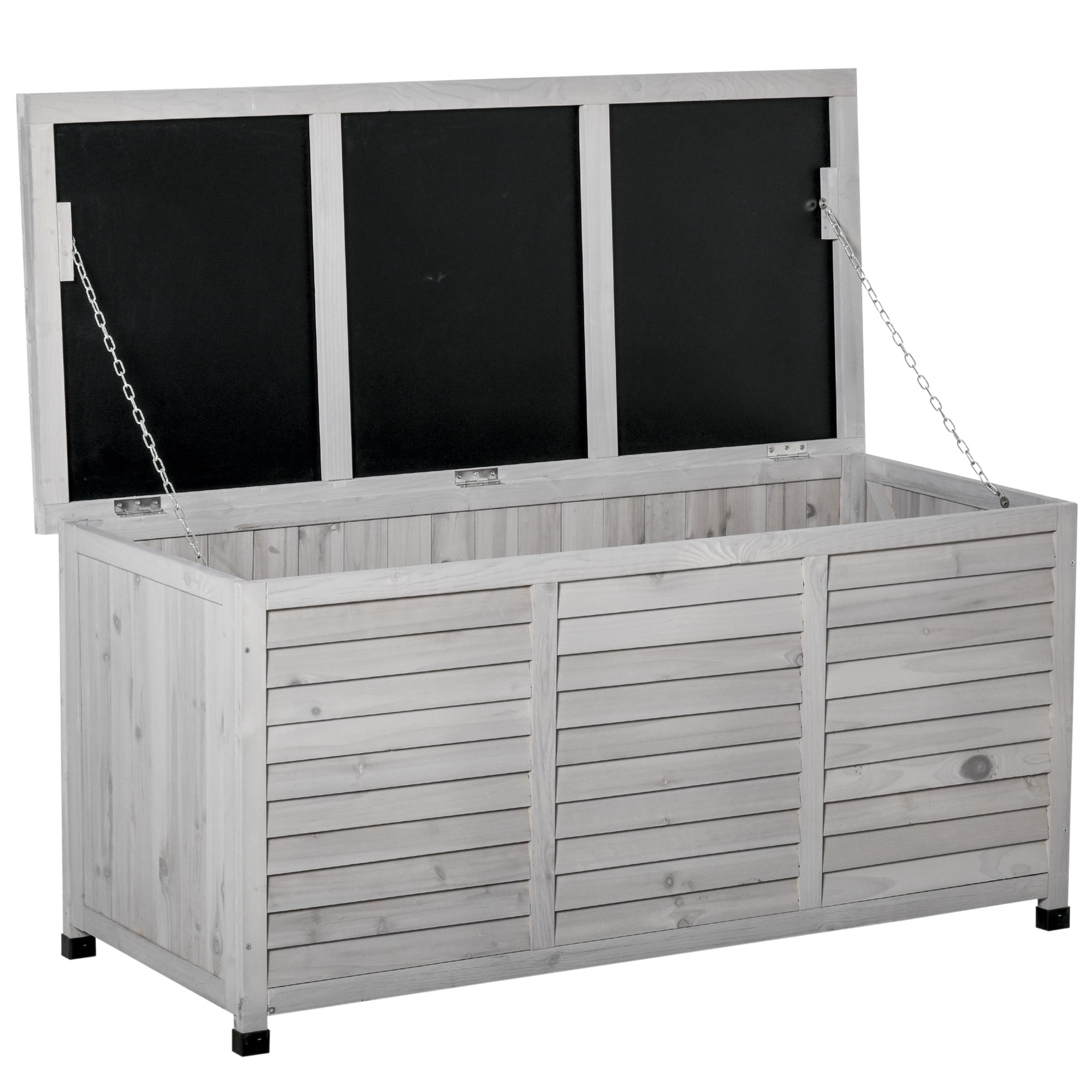 Click here for Outsunny Wooden Deck Box Outdoor Storage Container... prices