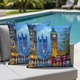 Big Ben Pillow Covers Set of 4, Urban Street Red Bus Impressionist ...