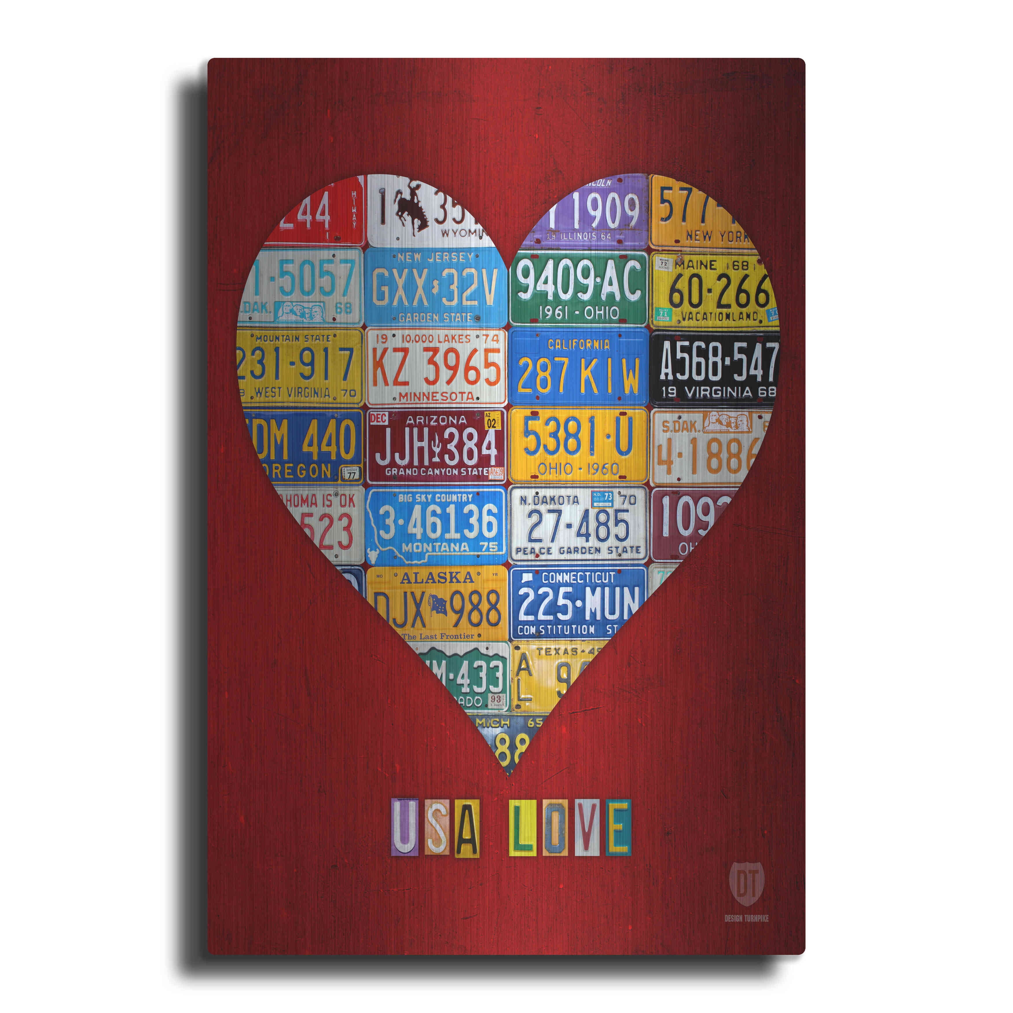 Luxe Metal Art 'License Plate Art Heart' by Design Turnpike, Metal Wall ...