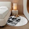 8ft Round Rug Horror Skull Area Rugs for Living Room Bedroom Washable ...