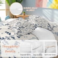 Farmhouse Botanical Herb Blue Ombre California King Size Bed Set,Leaves ...
