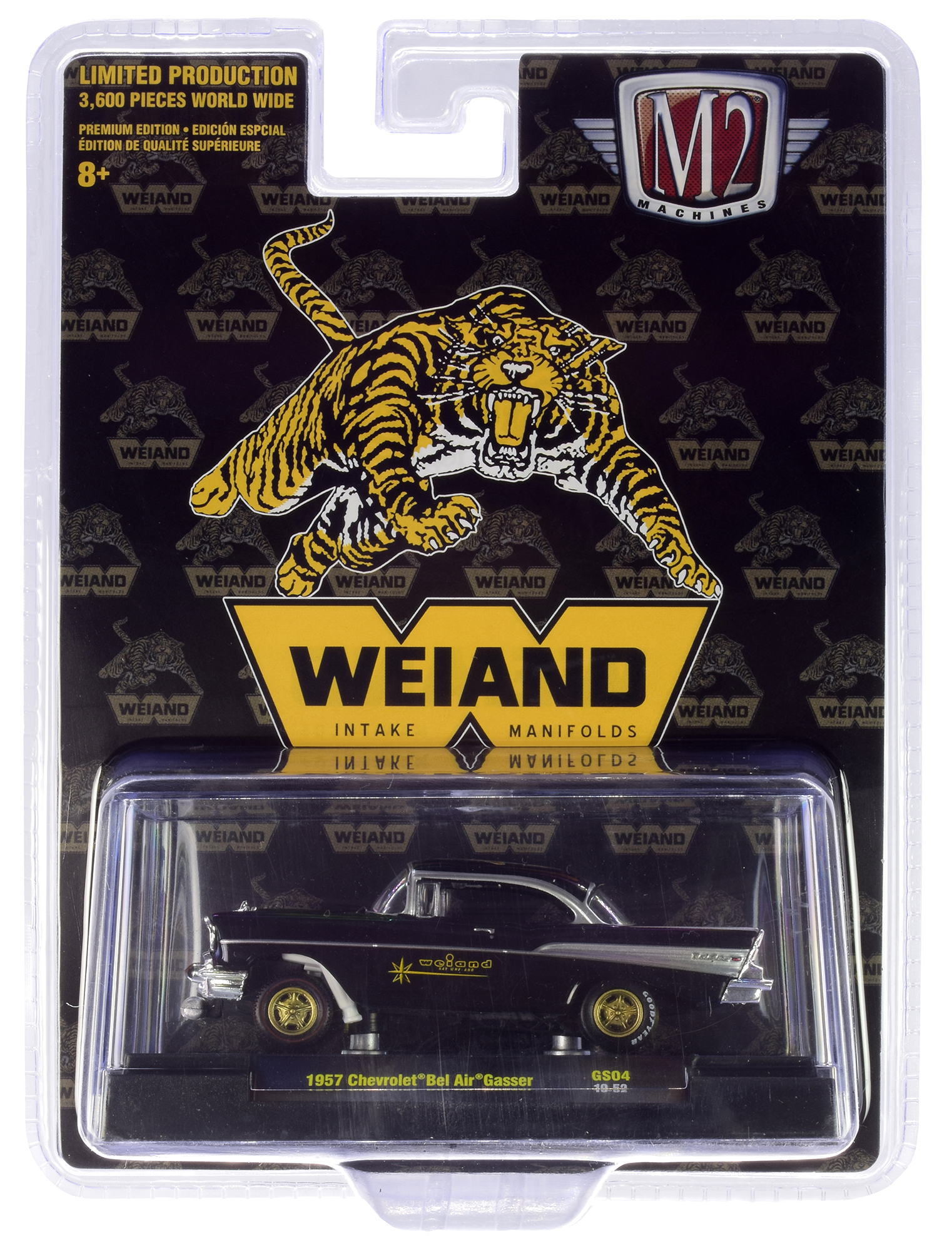 M2 MACHINES M2 GASSERS 1957 CHEVROLET BEL AIR 1/64 WEIAND BLACK 31600 GS04 Speelgoed en spellen ...