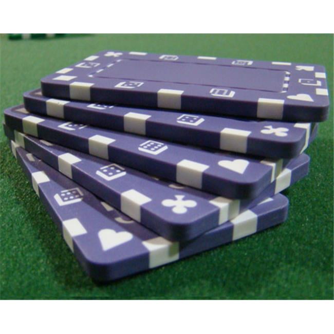 Brybelly Holdings PCB-2108 5 Purple Rectangular Poker Chips - Purple ...