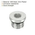 Uxcell 1/2-20UNF Internal Hex Head Pipe Fitting Plug, Male Thread 45# Steel Socket Plug with ...