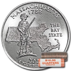 2000-P Massachusetts Statehood Quarter 40-Coin Roll BU - Walmart.com