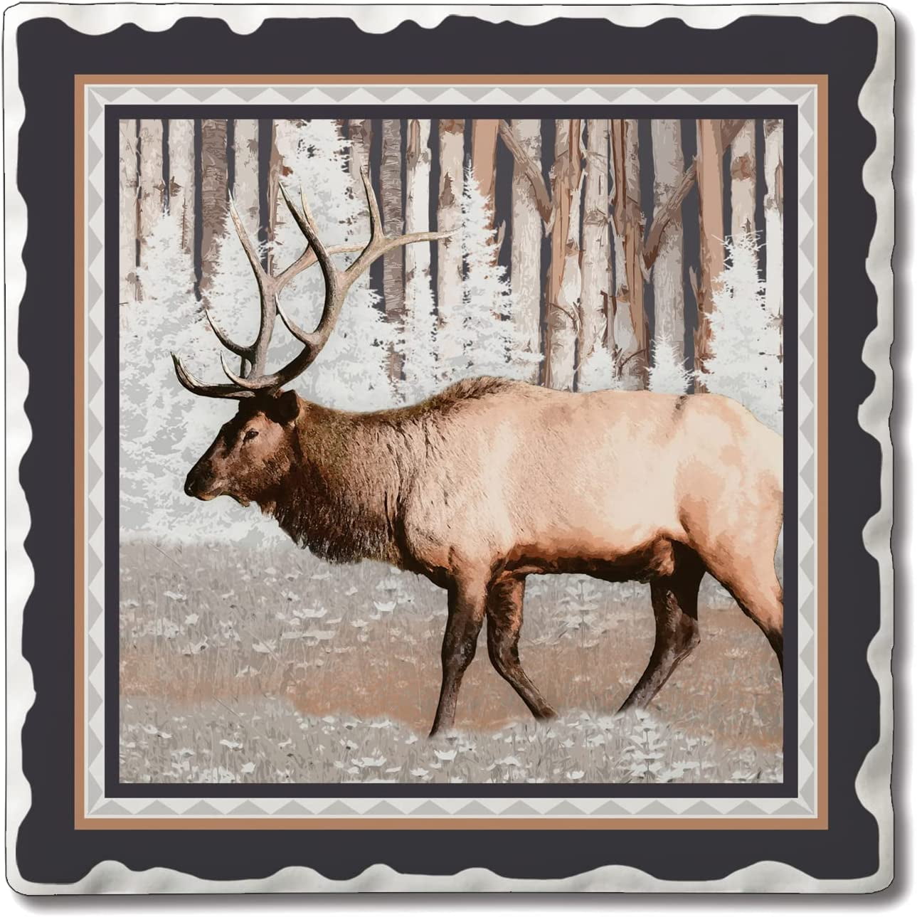 Absorbent Stone Tumbled Tile Coasters, Elk, Set of 4 - Walmart.com
